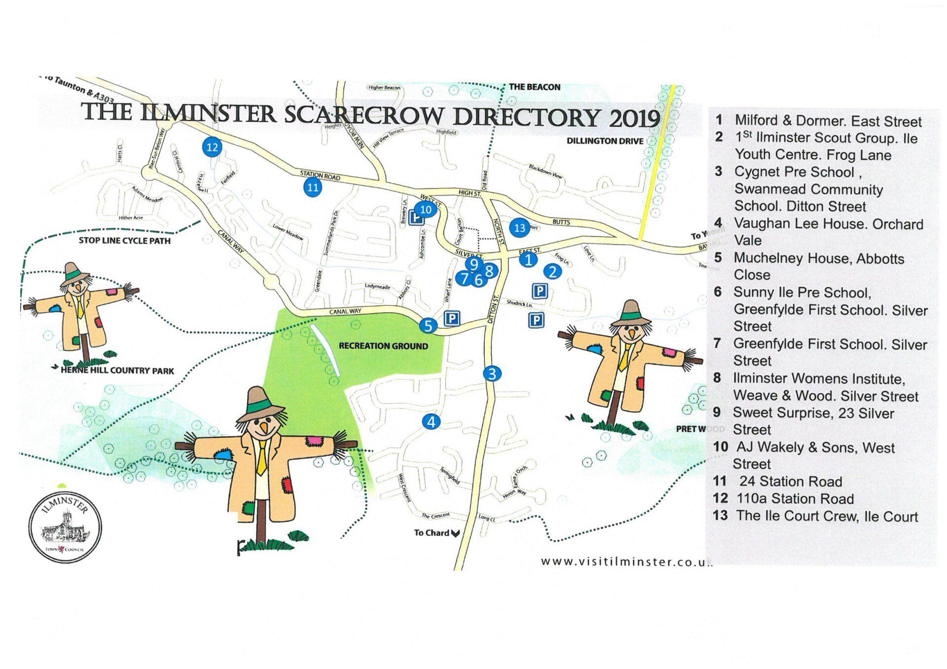 2019 Scarecrow Competition Map - Ilminster Town Council